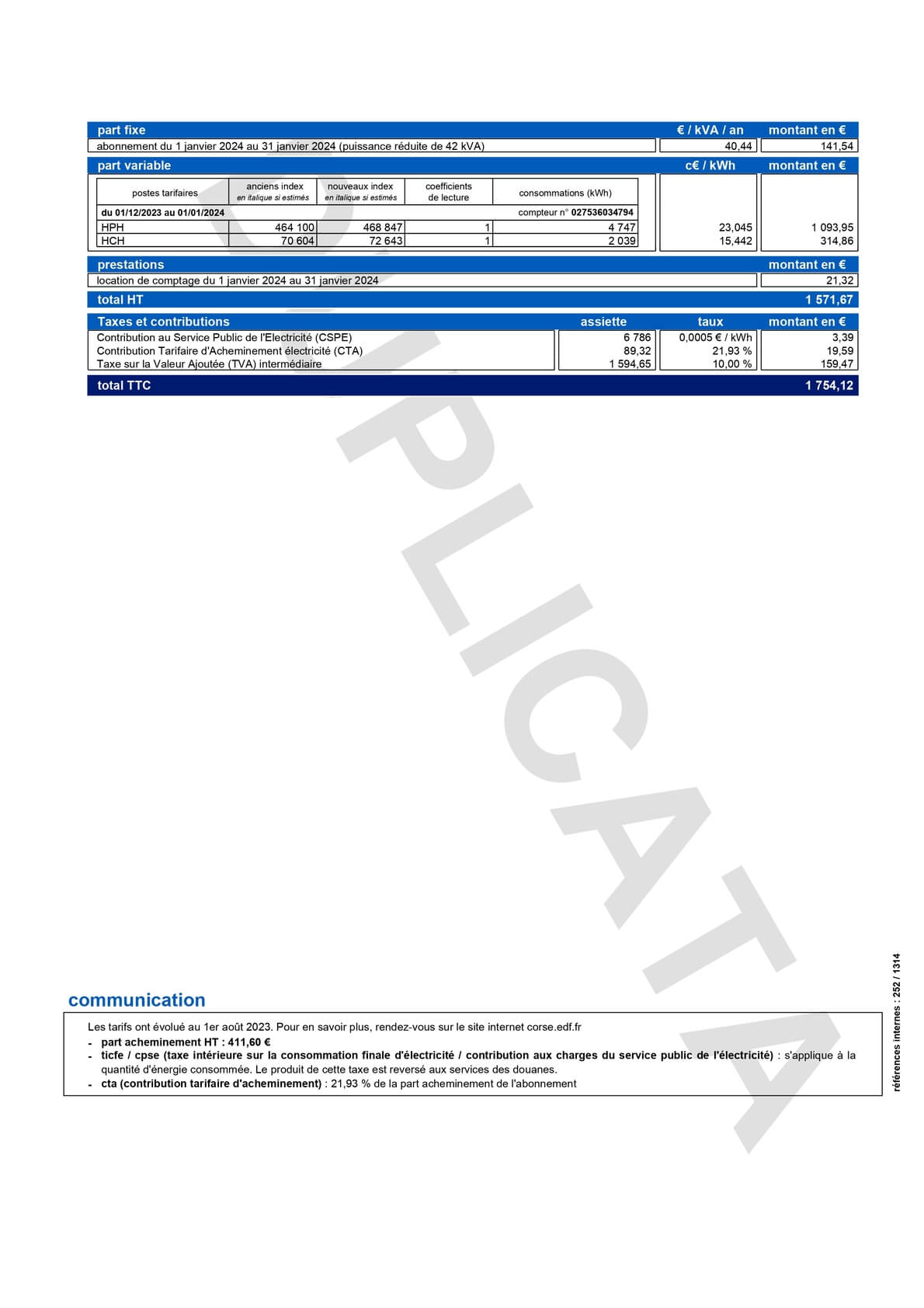 Comprendre votre facture | EDF Corse